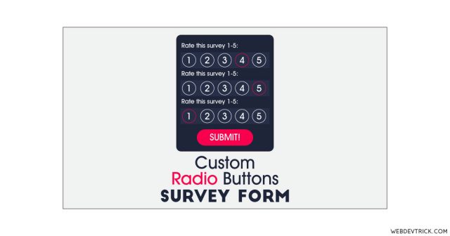 Custom Radio Button Survey With CSS and jQuery | Rate Survey Form